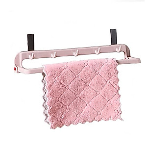 Zerodeko 2 Pcs Dish Towel Rack Wall Mounted Towel Rack Cabinet Towel Holder Kitchen Rail Rack Over Cupboard Towel Rack Door Towel Hanger Punch Free Hook Board Stainless Steel Hook Drawer