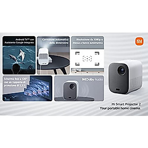 Xiaomi MI Smart Video Projector 2, 1920x1080 Full HD,Android TV and Google Assistant Built-in, White