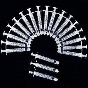 TecUnite 20 Pack Syringe Without Needle, Plastic Curved Syringes for Epoxy Resin, Craft, Feeding Pets Animals, Oil or Glue Applicator