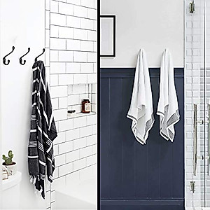 ANGSTROM 1-Pack Double Coat and Hat Hook, Wall Mounted with Screws (Matte Black)