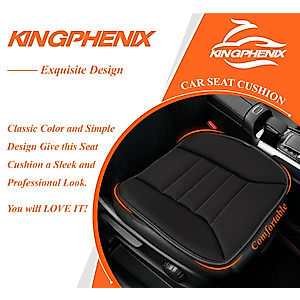kingphenix Car Seat Cushion with 1.2inch Comfort Memory Foam, Seat Cushion for Car and Office Chair (Black)