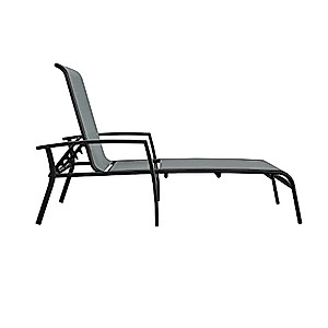 Cosco Outdoor Adjustable Aluminum Chaise Lounge Patio Furniture Set, 2-Pack, Black and Blue