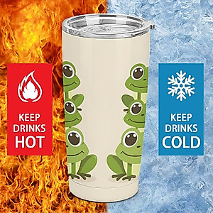 KIOWEIR Overlay Frog Stainless Steel Tumbler 20oz With Lid And Straw, Insulated Tumblers Coffee Cup, Travel Mug for Ice Drink & Hot Beverage for Women Men Boys Girls