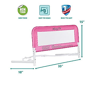 Dream On Me Lightweight Mesh Security Adjustable Bed Rail Double Pack With Breathable Mesh Fabric In Pink