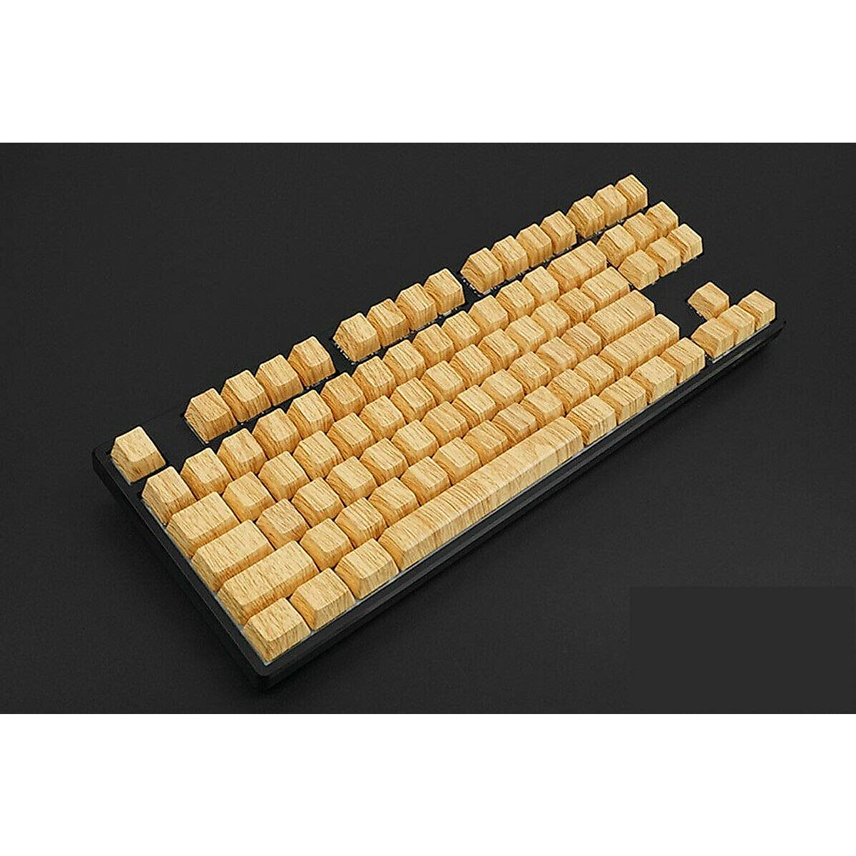 Rare 87 Keys Top Printed Doubleshot Backlit Keycap ANSI OEM Key Cap for Cherry MX Gaming Mechanical Keyboard (Yellow
