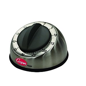 Cooper-Atkins TM60-0-8 Stainless Steel Long Ring 60 Minute Mechanical Timer, 0 to 60 Minutes Unit Range