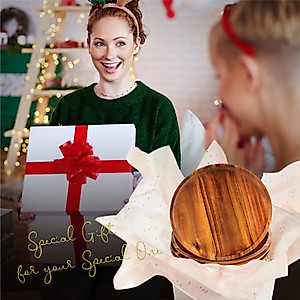 FANICHI Wooden plates (set of 3-11inch) Dinner Plates, Acacia Round Wood Plates, Unbreakable Classic Plates, Easy Cleaning & Lightweight for Dishes Snack, Dessert, Housewarming, Christmas Gift