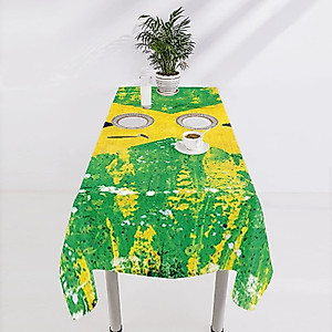 Retro Jamaica Flag Table Cloth Cover Linen Tablecloths Printed Fabric for Dinner Kitchen Party Holiday Decetotive