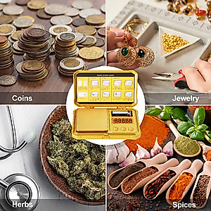 Fuzion Gram Scale 200g/0.01g, Jewelry Scales Digital Weight Grams and Ounces, Digital Pocket Herb Scale with 6 Modes, Tare for Herbs, Jewelry, Small(50g Weight & Battery Included)