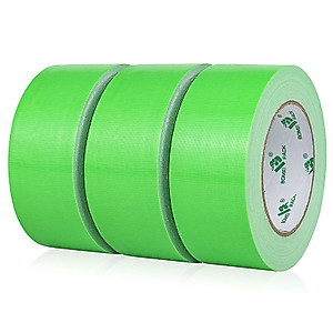 BOMEI PACK Green Duct Tape, 3Rolls Heavy Duty Strong Industrial Color Duct Tape 9mil x 1.88inch x 30yds for Packing and Repairing