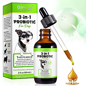 3 in 1probiotics for Dogs,Dog probiotics and Digestive enzymes,Dog Digestive Health Gut, Immune Bowel Support, Reduce Diarrhea, Dog Probiotics Supplements for All Ages and Breeds Dogs 60ml