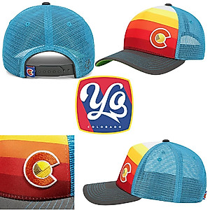Colorado Trucker Hats for Men & Women - Custom Sunset Fader Style with Snapback, Versatile & Conscious Outdoor Cap, Adult Fit