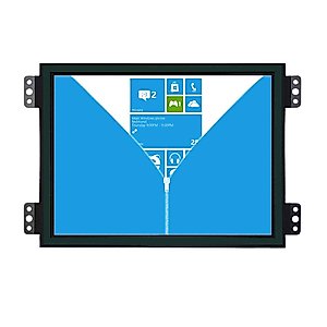 iChawk 8'' inch PC Monitor 1024x768 4:3 Fullview IPS LCD Screen Power On Boot Metal Shell Embedded Open Frame Industrial Display with Quick Easy Installation, Built-in Speaker, BNC HDMI-in K080MN-ZY2