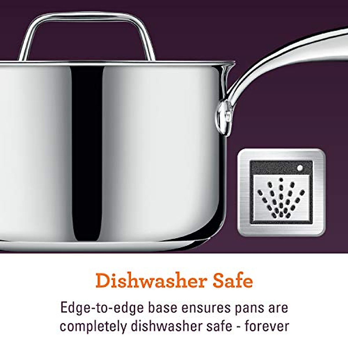 Breville Clad Stainless Steel Saute Pan / Frying Pan / Fry Pan with Lid - 3.5 Quart, Silver