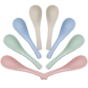 8 Pcs Plastic Spoon Dinner Spoons, Lnrkai Portable Reusable Soup Spoon Reusable Multicolor Lightweight Durable Spoon Dishwasher & Microwave Safe for Gift Set (8PCS)