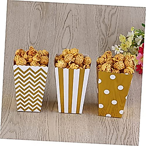 FUNOMOCYA 50pcs Popcorn Boxes Cookie Container Candy Containers Disposable Containers Popcorn Containers Party Candy Boxes Cookies Box Popcorn Cup Popcorn Bucket Cardboard Golden