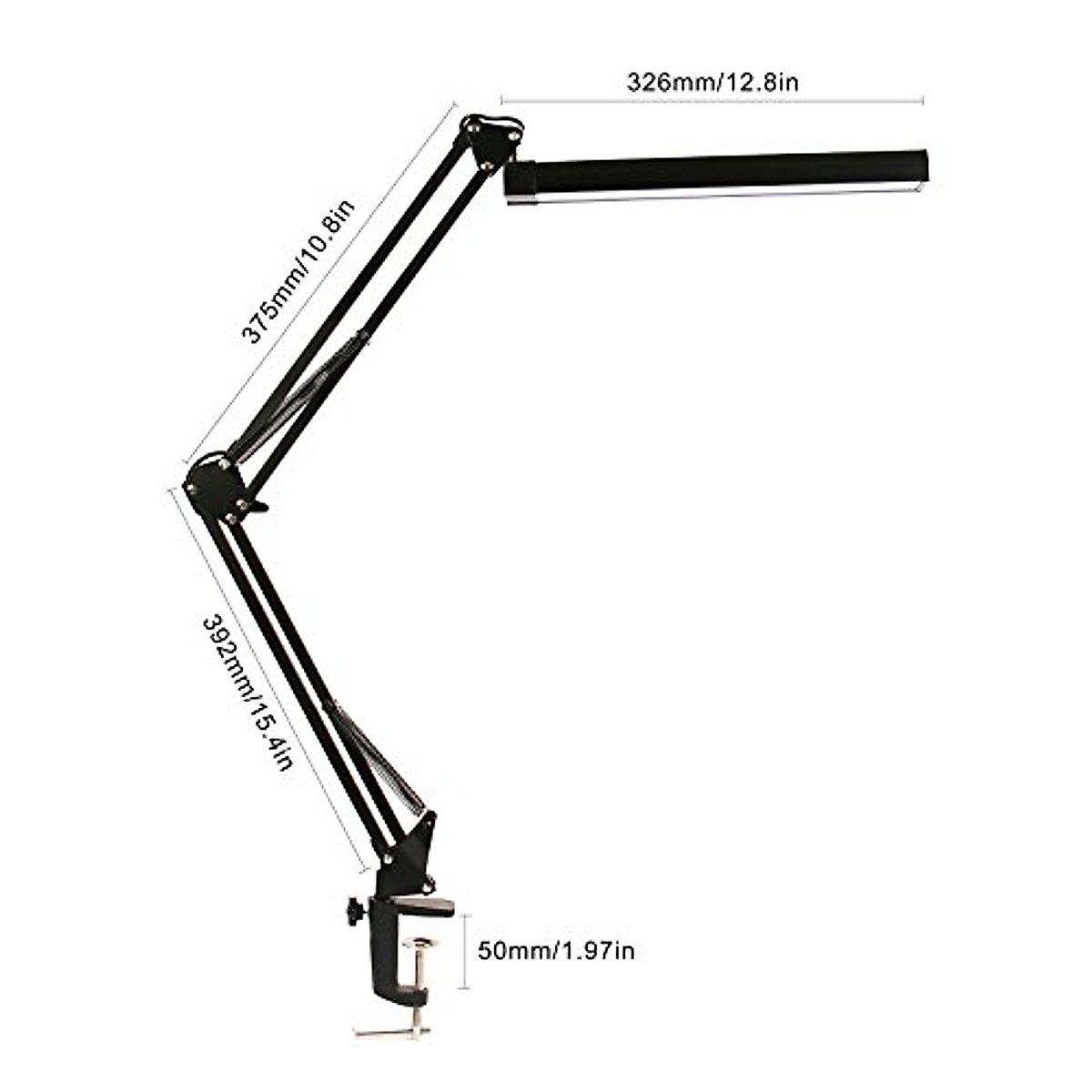 YOUKOYI A16S Metal Adjustable Swing Arm Desk Lamp with Clamp, Touch Control Table Lamp with Stepless Dimming, 3 Color Modes, Memory Function Eye-Caring Desk Light for Home/Office/Work/Study/Reading