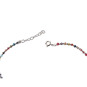 Handmade 925 Sterling Silver, Glass Beads Anklet for women, Length 9-10 inches, Adjustable Dainty Multi Color Beaded Bracelet, Beach Summer Jewelry, By MiYa Jewelry Creations