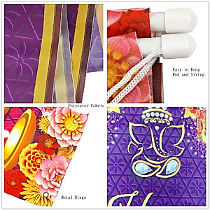 KYMY Happy Diwali Porch Banner, Polyester Durable India Diwali Door Sign, Festival of Lights Rangoli Hanging Banner for Diwali Party Decorations Indian Festival Party Supplies Indoor & Outdoor