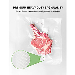Vacuum Sealer Bags Heavy Duty, 8x 50 Vacuum Sealer Bags (2 packs) 100 ft Roll Vacuum Sealer Bags, Food Vacuum Sealer Bags, Meat Vacuum Sealer Bags, Fit nutrichef, foodsaver, jzbrain oliso weston Vacuum Sealer Bags, BPA Free Sous Vide, Best Deal!