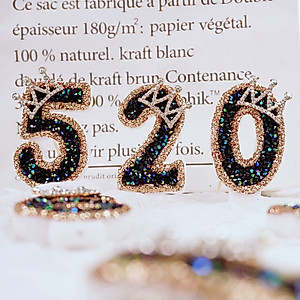 Saododku Birthday Candles for Cake, 0123456789 Number Candles for Birthday Cakes with Sparklers, 3.15" Large Cake Candles for Baby Girl/Boy Birthday, or Wedding Party Decorations (8#)