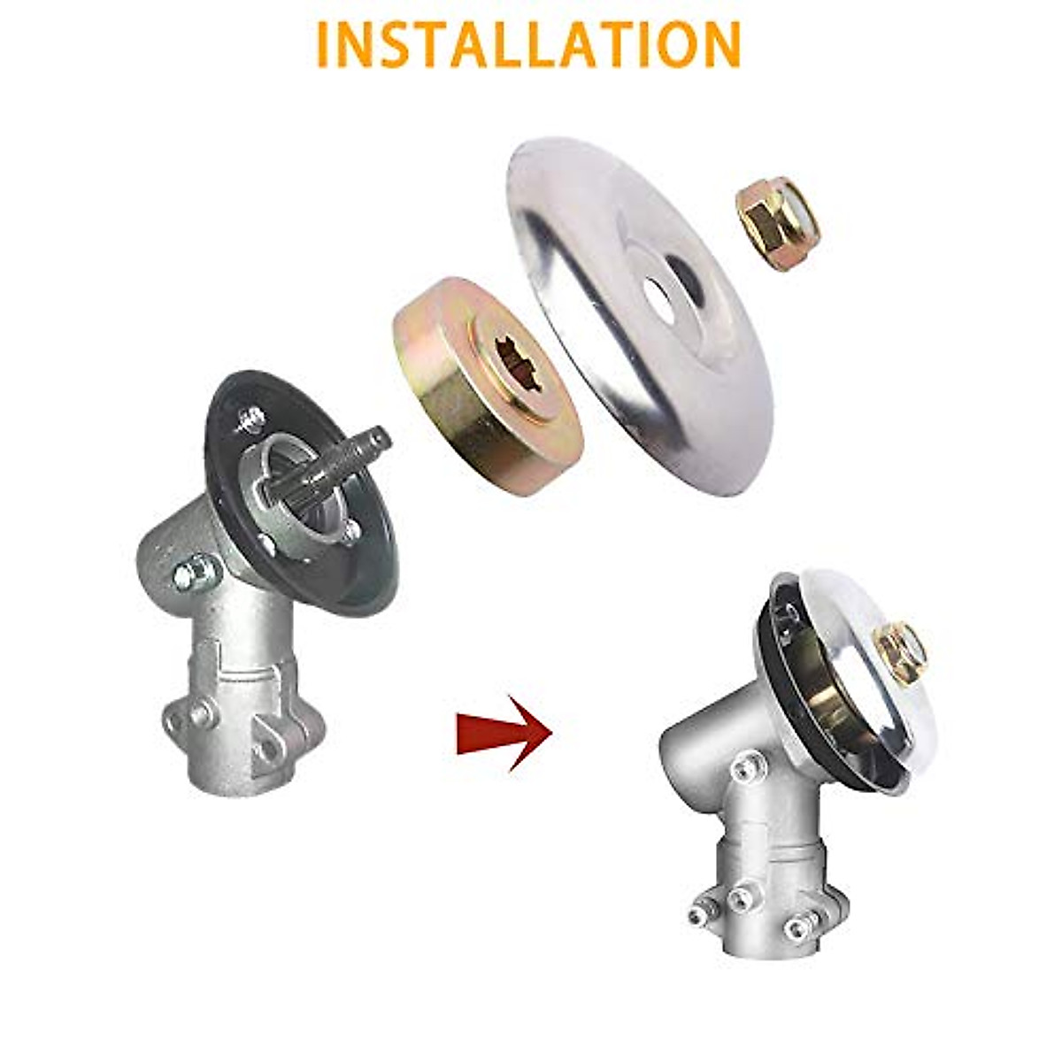 CZS 2 Kind of Lawnmower Blade Adapter Kit, Gardening Machine Brush Blade Adapter Attachment Maintenance Kit for String and Universal Trimmers Brush Cutter