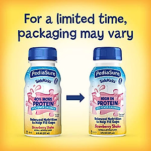 PediaSure SideKicks, 6 Shakes, Kids Protein Shake, With Key Nutrients and Protein to Help Kids Catch Up on Growth and Help Fill Nutrient Gaps, Strawberry, 8 fl oz