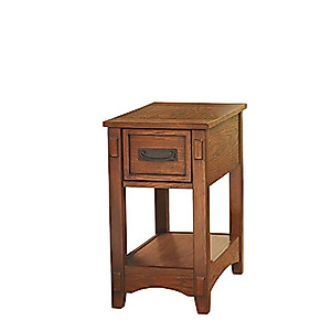 Signature Design by Ashley Breegin New Traditional Wooden Chair Side End Table with 1 Drawer and 1 Fixed Shelf, Brown