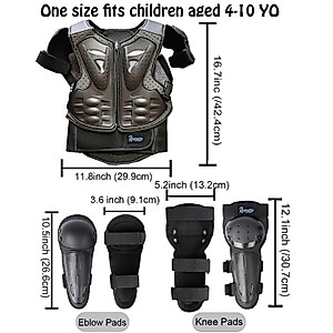 Reomoto Kids Full Body Protector Youth Dirt Bike Gear for Motorcycle Cycling Skiing Motorbike Riding Bike Vest with Knee Elbow Protectors