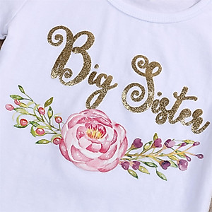 GRNSHTS Toddler Baby Kid Girls Big Sister Outfits Short Sleeve T-Shirt Top+Tutu Skirt with Headband Clothing Set (Pink, 2-3T)