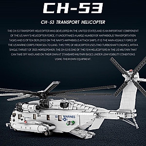 CHUO Military Army Airplane Building Bricks, MOC-127265 CH-53E Super Stallion Military Helicopter Building Blocks, 1/35 MOC Aircraft Model Plane Toy (2192 PCS)