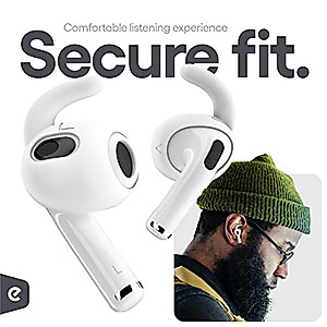 KeyBudz EarBuddyz for AirPods 3 Ear Hooks Covers [Added Storage Pouch] Anti Slip Accessories Compatible with Apple AirPod 3 - Small, Medium, Large Pairs (White)