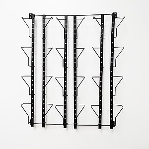Fixturedisplays® 6.7" Wide X 5.9" Tall (Up to 21" Wide X 24" Tall) 12-Pocket Adjustable Display Rack, Wall Mount Greeting Post Card Christmas Holiday Card Holders 11608-Triple-Black-NPF