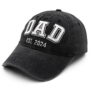 Hiwelove 2PCS Mom and Dad EST 2024 Hats for Men Women, Funny New Dad Mom Gifts Baseball Cap New Parents Gifts for Couples