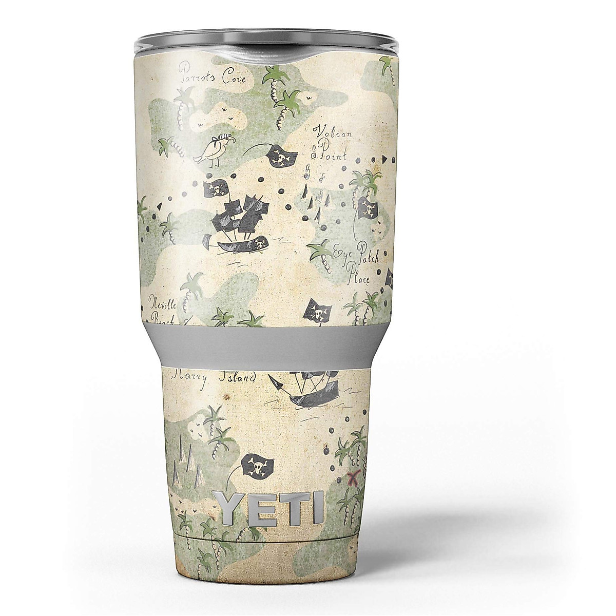 Design Skinz The Vintage Map of Pirate Islands - Skin Decal Vinyl Wrap Kit Compatible with The Yeti Rambler Cooler Tumbler Cups
