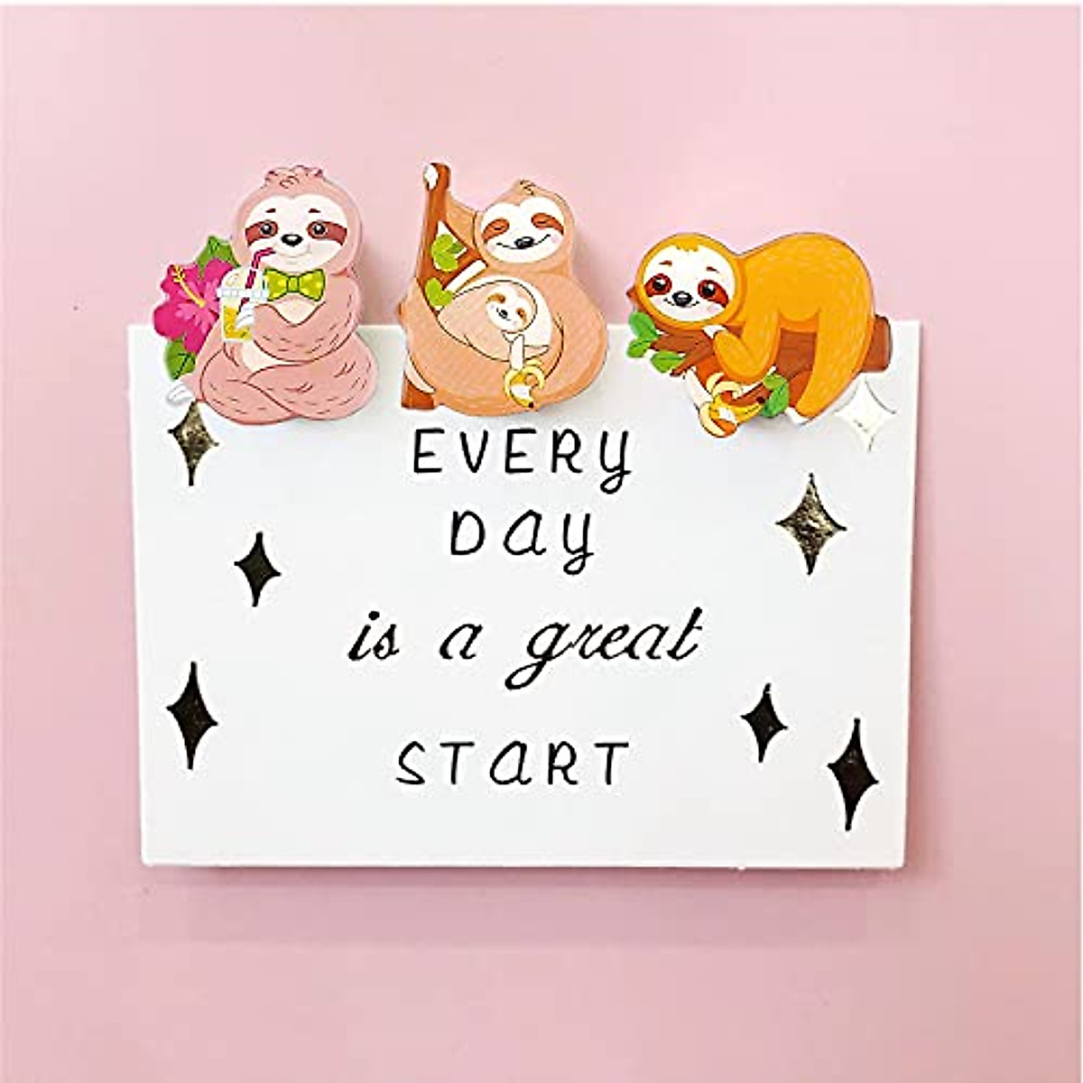 MORCART Sloth Magnets for Fridge, 4"x 6" Magnetic Photo Frame Set Refrigerator Kitchen School Cabinets Classroom Whiteboard Office Cubicle Board Decorative Magnets Gifts for Adults