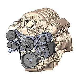 NEW HOLLEY MID-MOUNT COMPLETE ACCESSORY SYSTEM WITH SD7 A/C COMPRESSOR,ALTERNATOR,POWER STEERING PUMP,TENSIONER,BELT,CRANK DAMPER & PULLEYS,COMPATIBLE WITH GM LS ENGINES