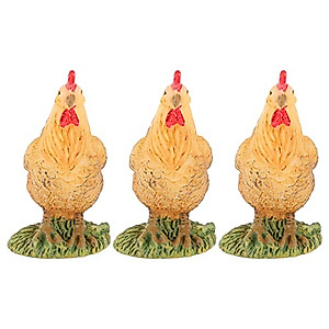 IMIKEYA Resin Hen Ornaments Lifelike Chicken Statues 3pcs Toy Chicken Ornaments Duck Resin Micro Scene Self Made Hen Figurines Chicken Figure Toy