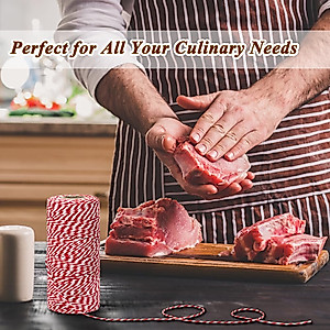 Tenn Well Butchers Twine, 328 Feet 2mm Food Safe Cooking Twine, Red and White Kitchen Twine for Roasting, Baking, Trussing Turkey, Tying Meat and More