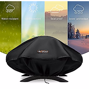 Jiesuo Grill Cover for Weber Q Series Grills, Grill Cover for Weber Q1200, Q1000 and Q100 Series Portable Grill Cover