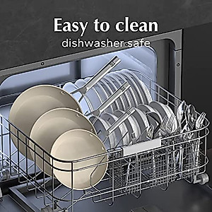 ROCKURWOK 3 Pcs Frying Pan Set, Hard Ceramic Nonstick Cookware Set, 8in/10in Omelet Pan, 12in Skillet, Inducton, Dishwasher & Ovens Safe, Free of PFAS & PTFE, White