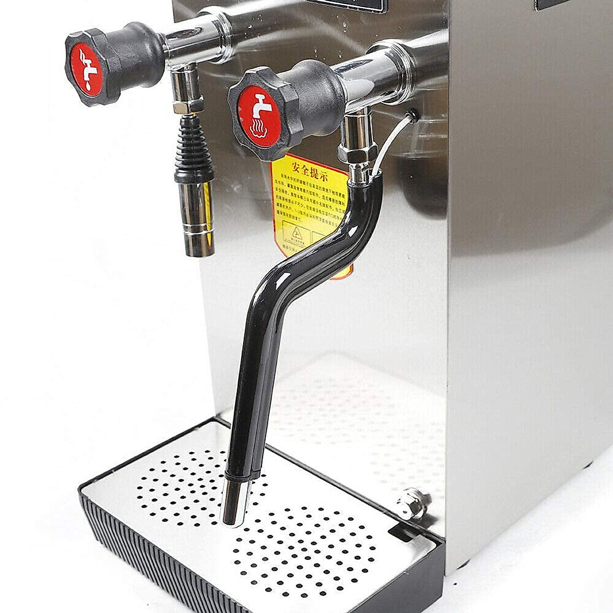 RANZHIX Espresso Machine 110V Electric Automatic Steam Boiling Water Frothing Machine LED Display Commercial Heat Water Coffee Milk Tea Frother Foam Machine (Stainless Steel)