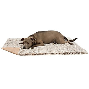 Furhaven Waterproof Throw Blanket for Dogs & Indoor Cats, Washable - Shaggy Plush Calming Long Faux Fur & Velvet Dog Blanket - Driftwood, Large