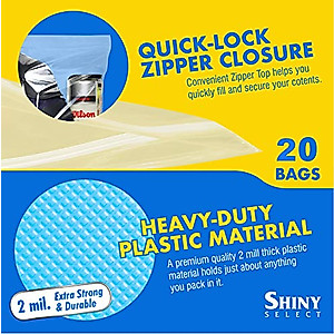 [ 20 COUNT ] JUMBO BAG Zipper top 8 Gallon - Resealable Bag with Zipper Top Storage Bags - Extra Large 22" x 24" for Seasonal Clothing, Blanket, Linens, Pillows, Food