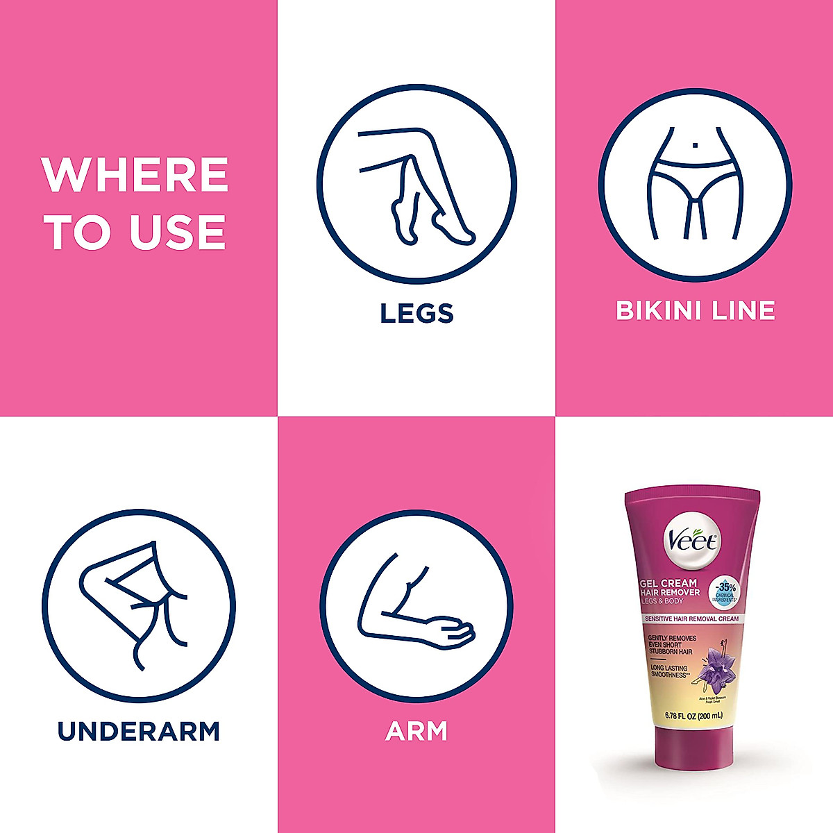 Veet Botanic Inspirations Gel Cream Legs & Body, 6.78 oz