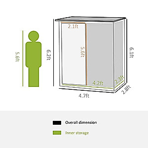 Outsunny 5' x 3' Metal Outdoor Storage Shed, Garden Tool House Cabinet with Lockable Door for Backyard, Patio, Lawn, Garage, Gray