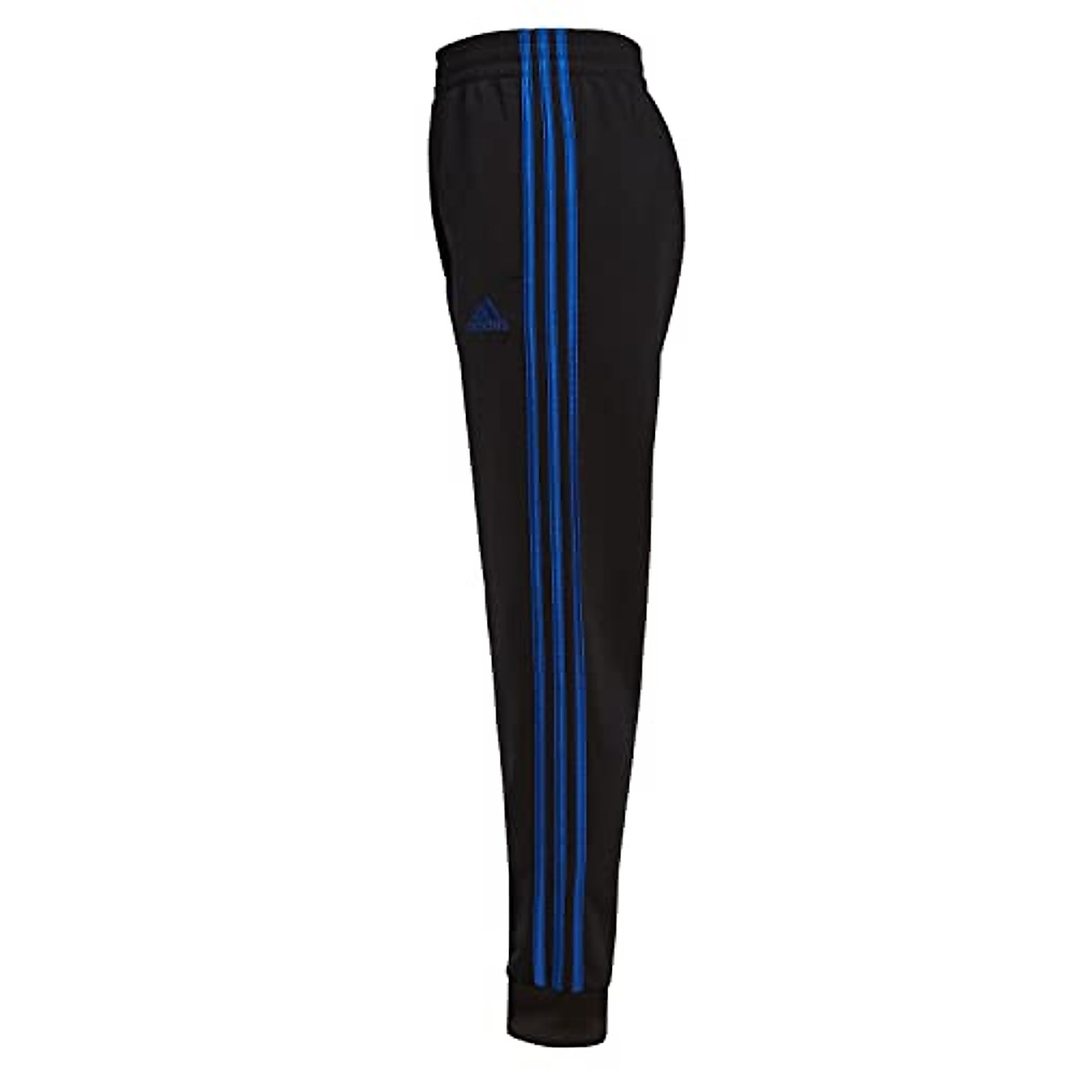 adidas Boys' Iconic Tricot Jogger Pants, Black with Collegiate Royal, Large (14/16)