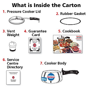 HAWKINS Contura Stainless Steel Pressure Cooker For Induction, Gas And Electric Stoves (1.5 Liter), silver (SSC15)