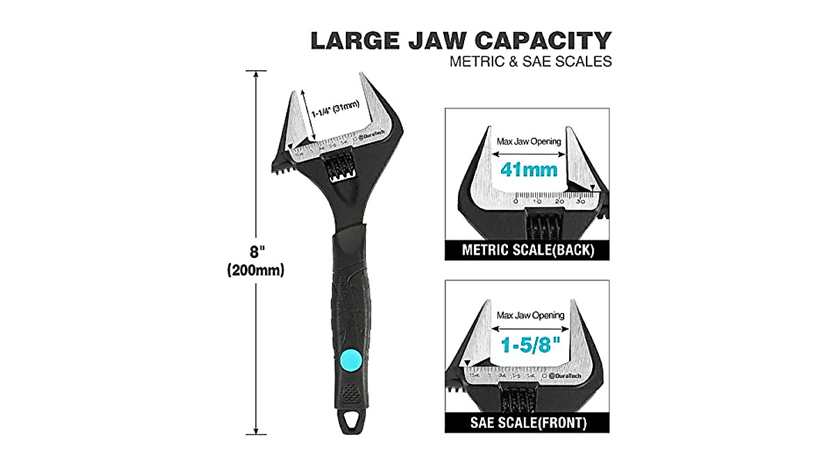 DURATECH 8-Inch Adjustable Wrench - Versatile & Durable