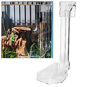 Shrimp Feeder Tube and Plate, Clear Acrylic Shrimp Feeding Dish with Long Tube Acrylic Fish Feeder Tray Container Bowl